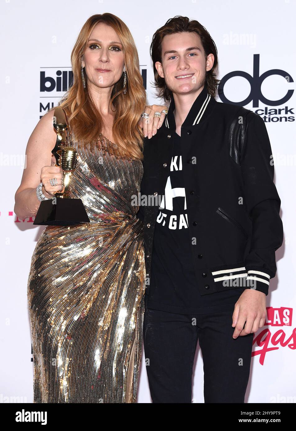 Celine Dion and René-Charles Angelil in the press room - 2016 Billboard ...