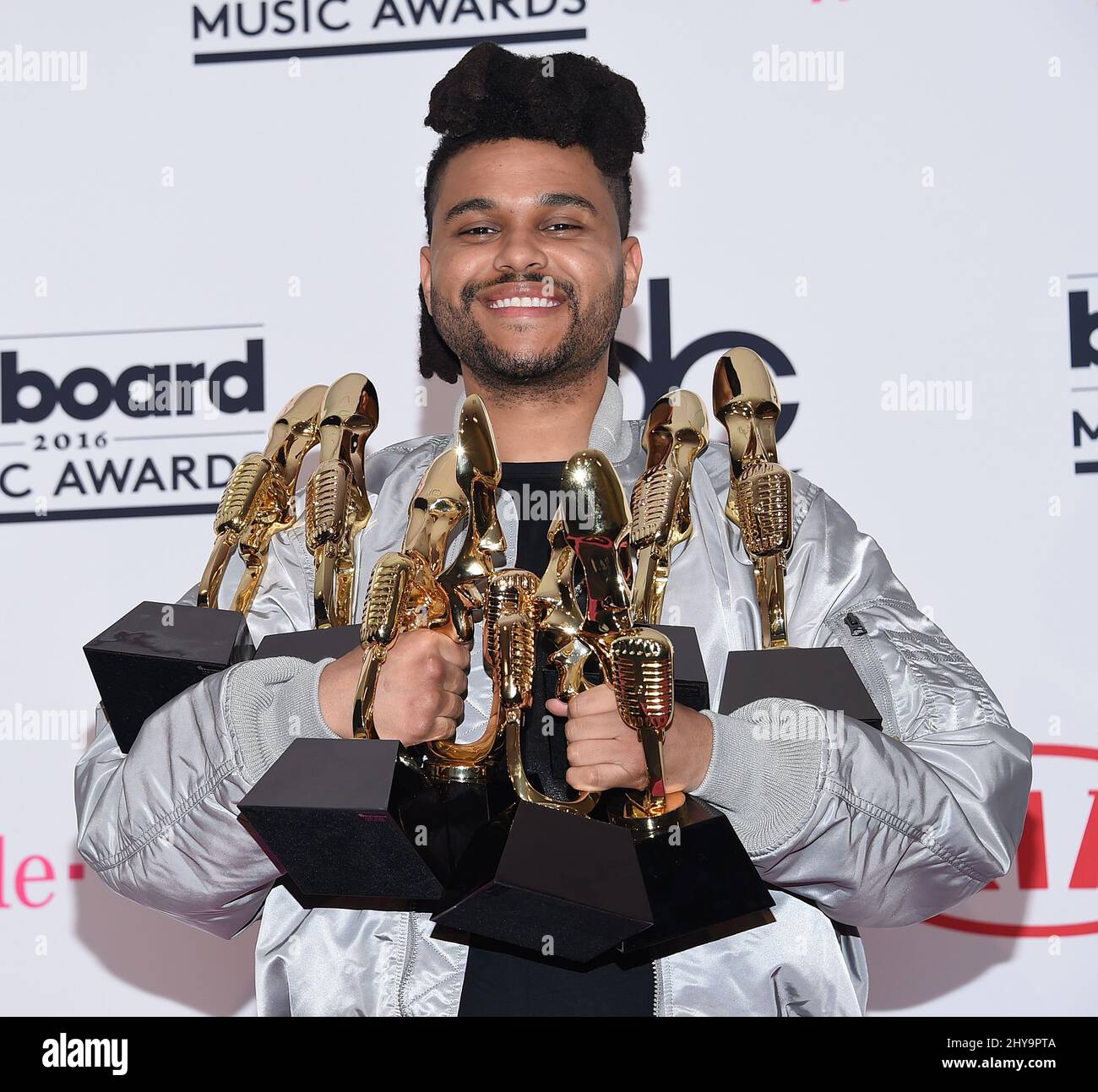The Weeknd in the press room Stock Photo - Alamy