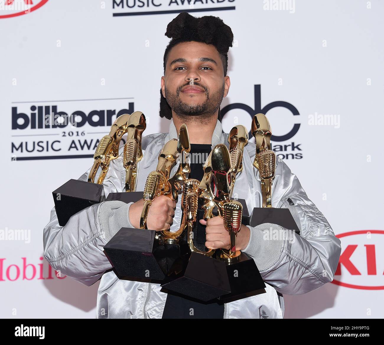 The Weeknd in the press room Stock Photo - Alamy