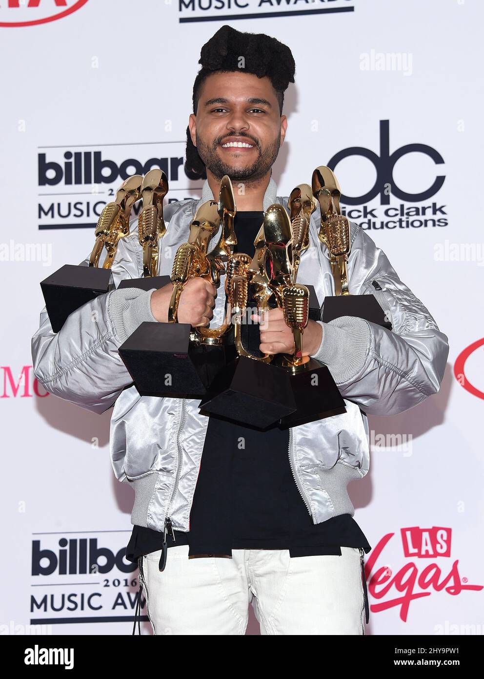 The Weeknd in the press room Stock Photo - Alamy