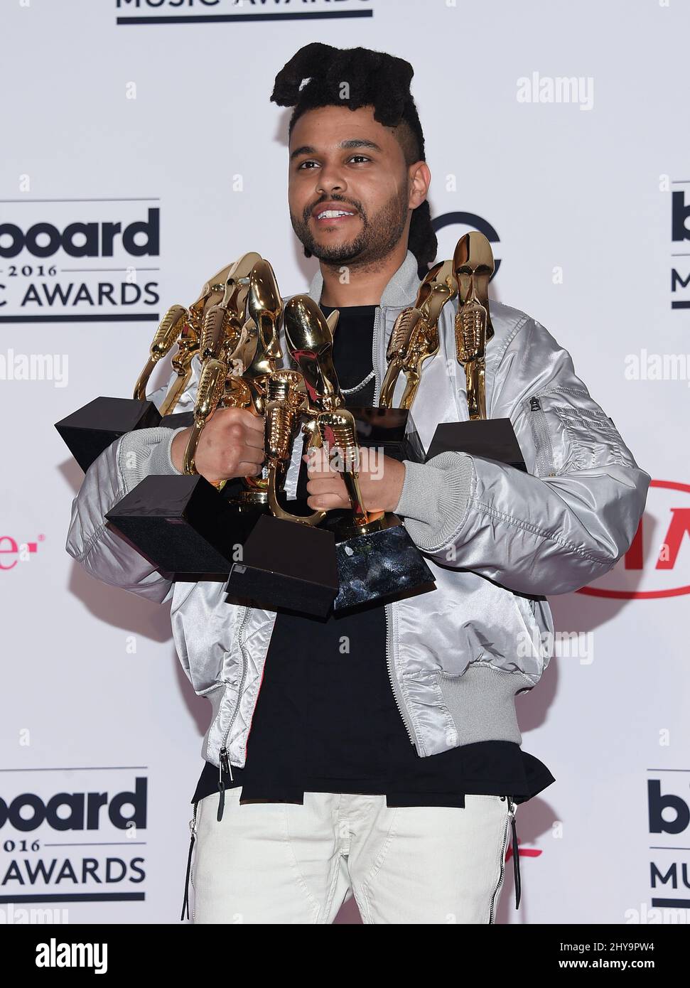The Weeknd in the press room Stock Photo - Alamy