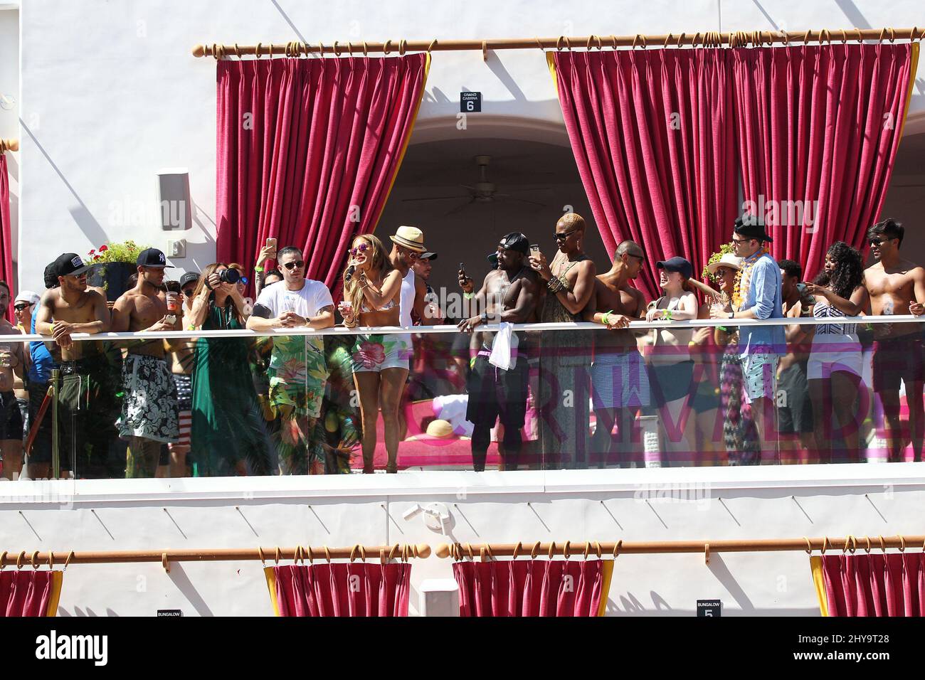 Casper Smart and Jennifer Lopez attending the CARNIVAL DEL SOL Rooftop ...