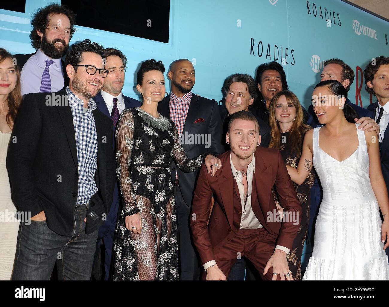 Cast of "Roadies" Carla Gugino, Luke Wilson, Cameron Crowe, J.J. Abrams ...