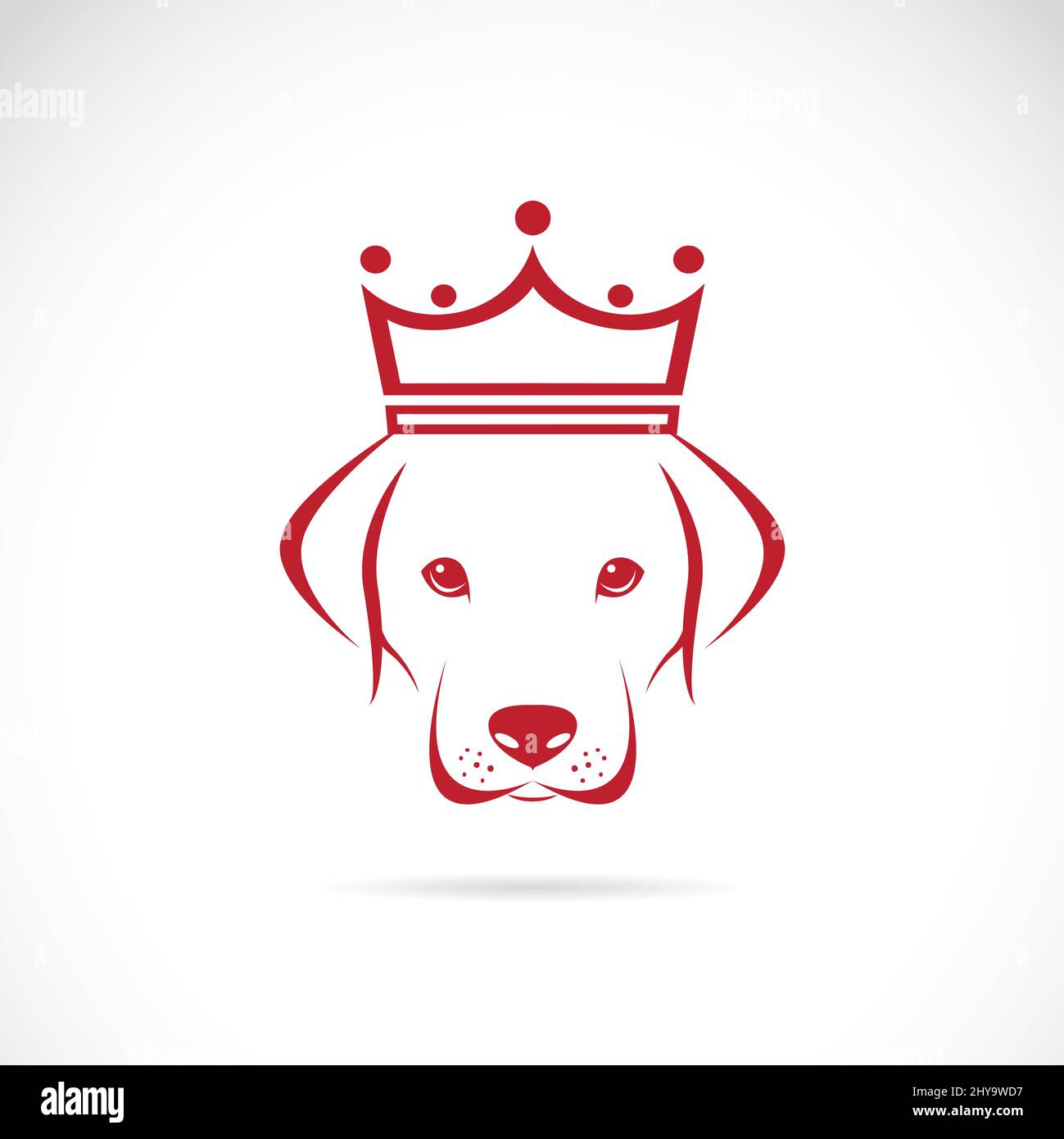 Vector image of a dog head wearing a crown on white background. Easy ...