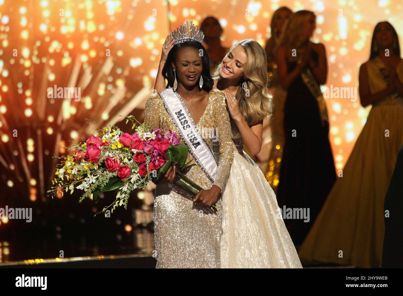 Miss USA 2016, Deshauna Barber, Miss USA 2015, Olivia Jordan during The ...