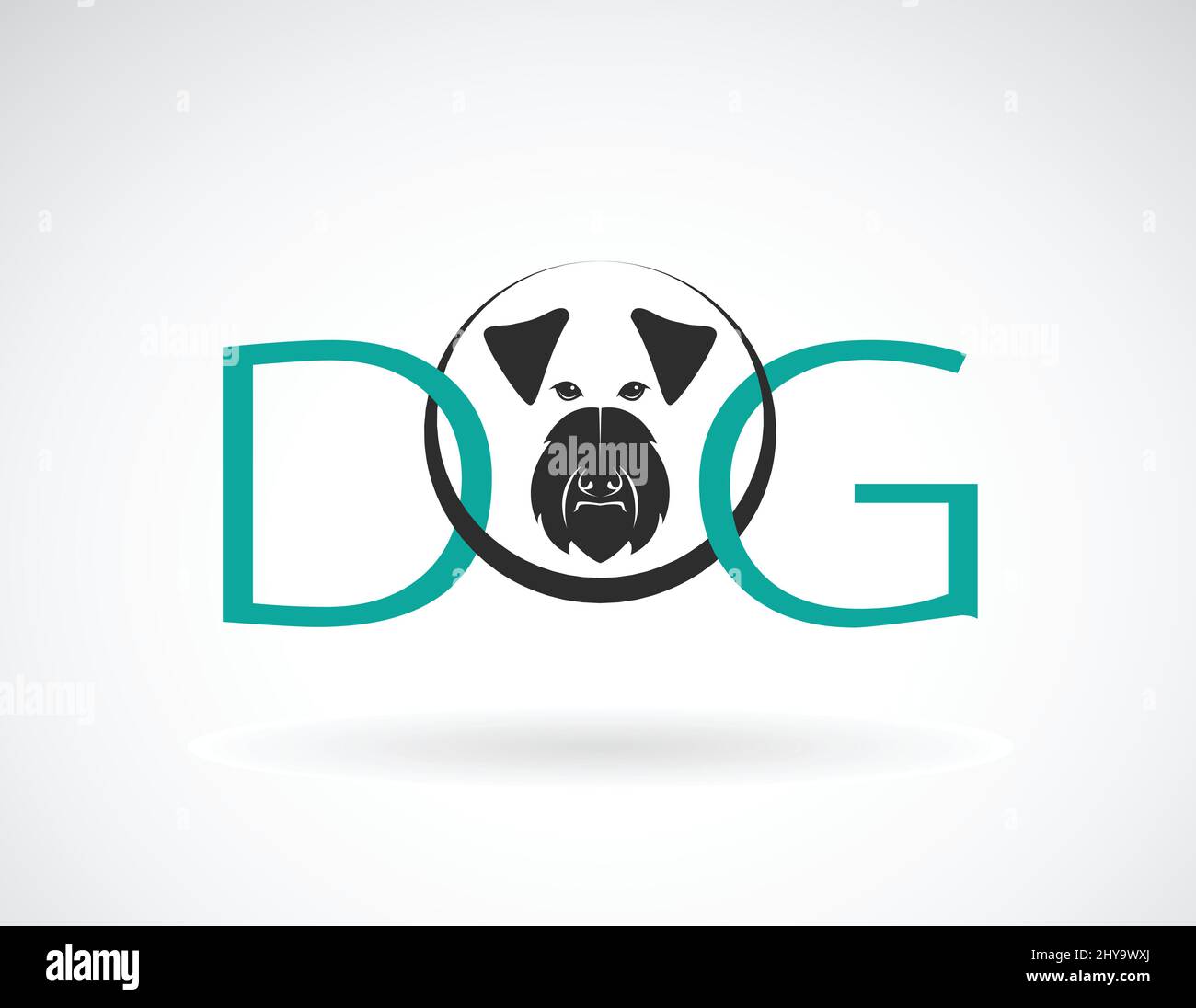 Vector design dog is text on a white background. Easy editable layered ...