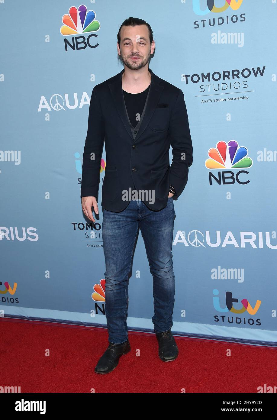 Gethin Anthony attending the Season Two premiere of Aquarius, held at ...