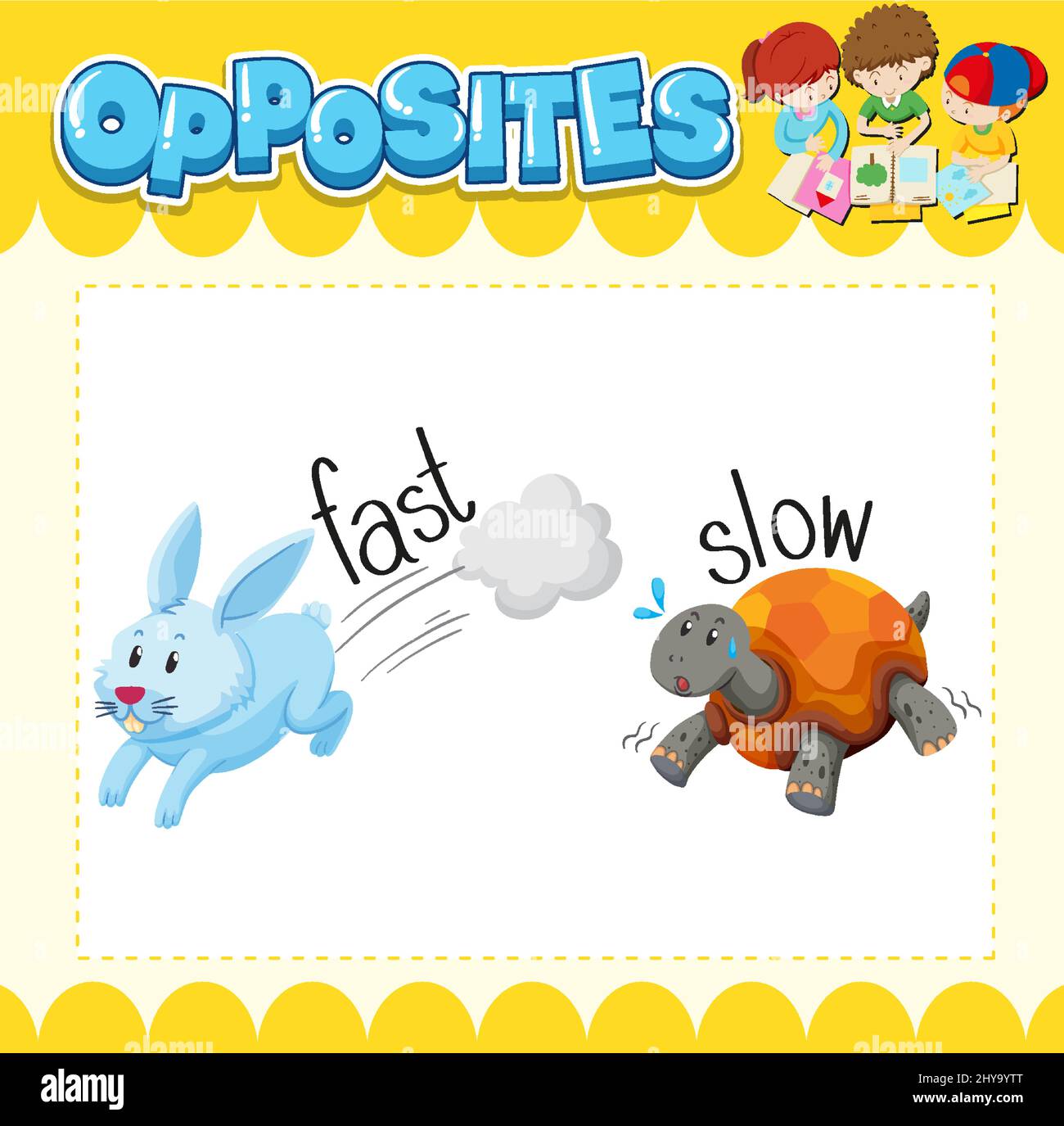 Opposite words for fast and slow illustration Stock Vector Image & Art ...