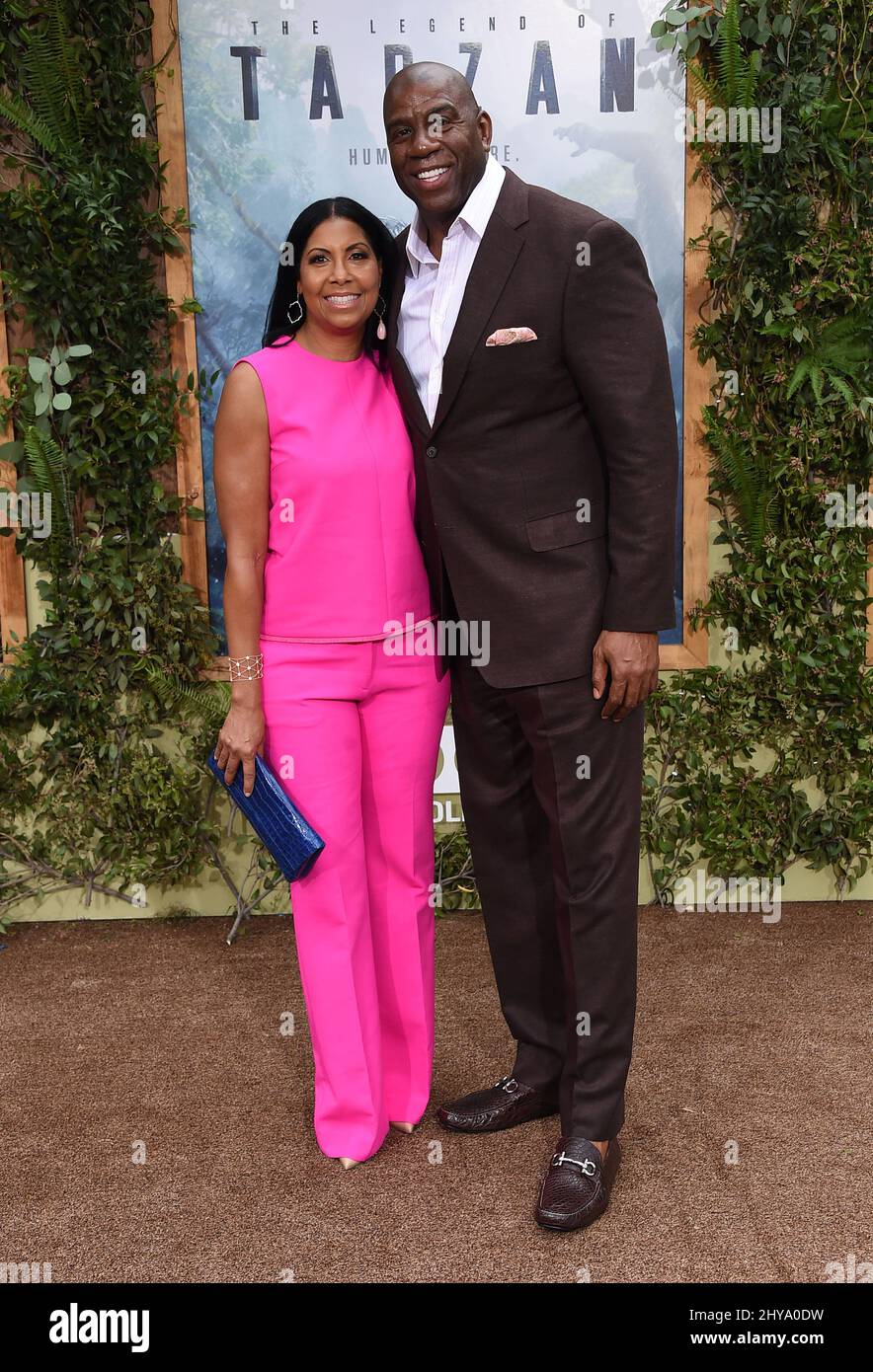 Magic Johnson & Cookie Johnson attending the world premiere of The ...