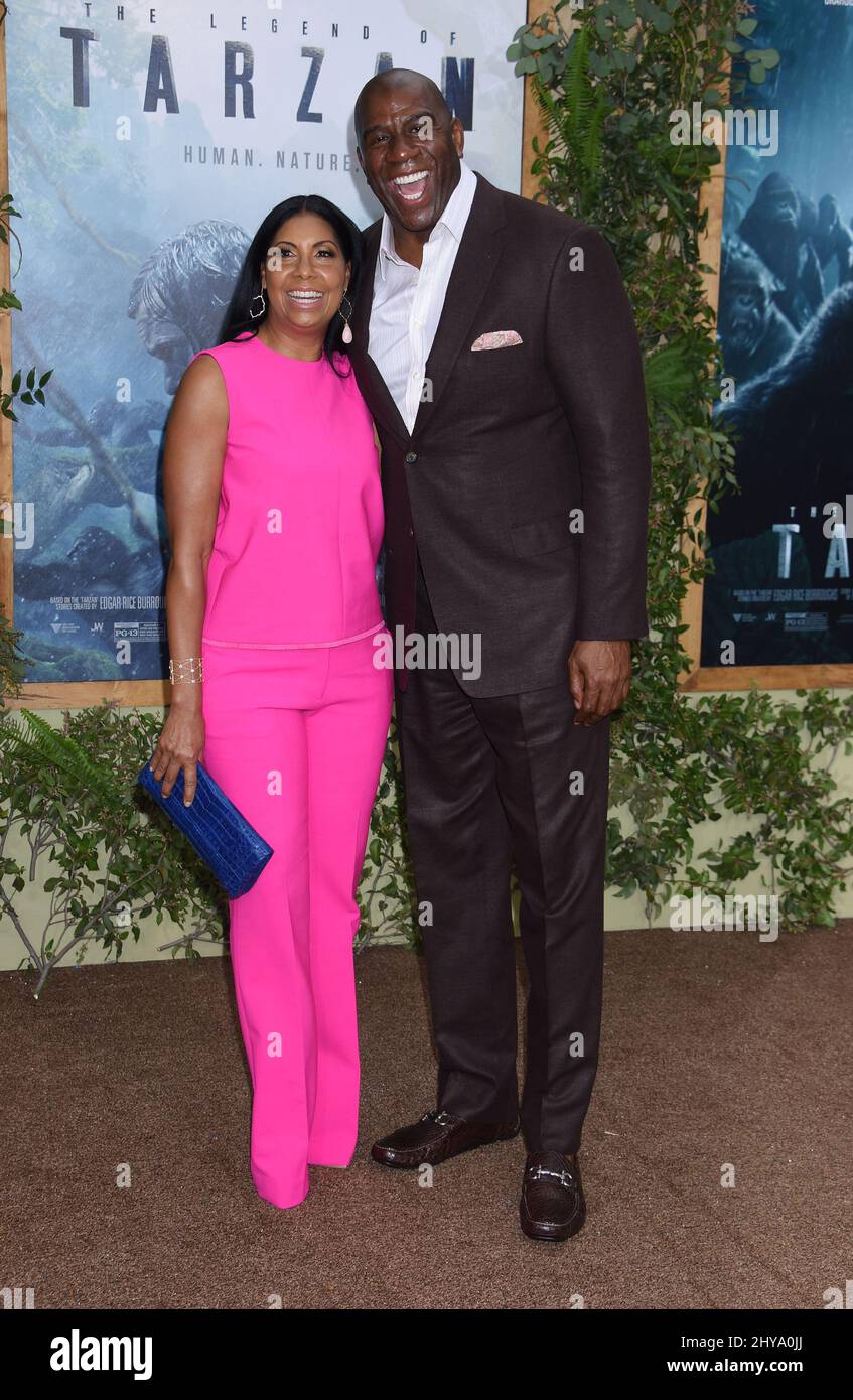 Cookie Johnson and Magic Johnson attending the world premiere of The ...