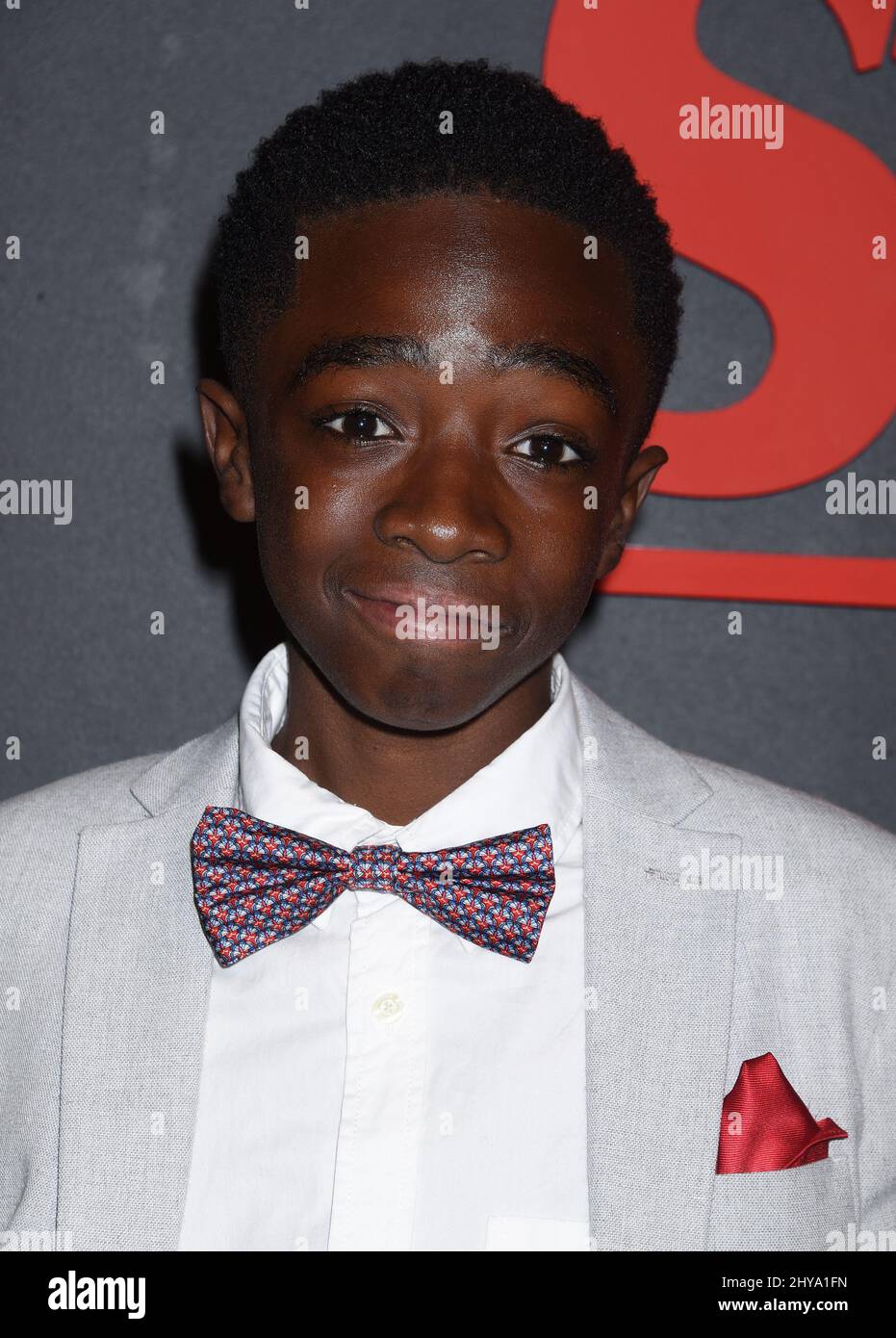 Caleb McLaughlin attending the season premiere of Netflix's Stranger Things in Los Angeles ...