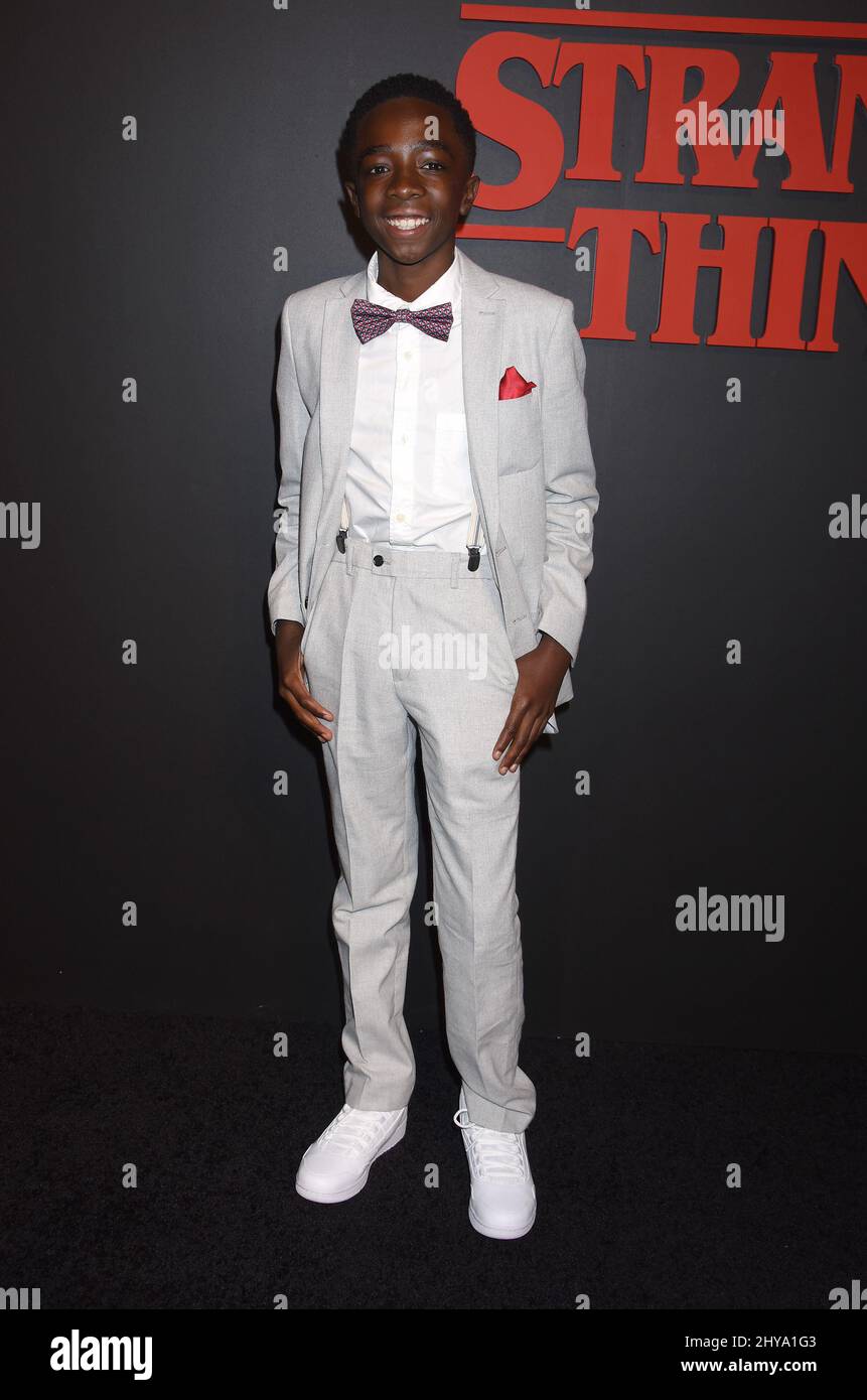 Caleb McLaughlin attending the season premiere of Netflix's Stranger Things in Los Angeles ...