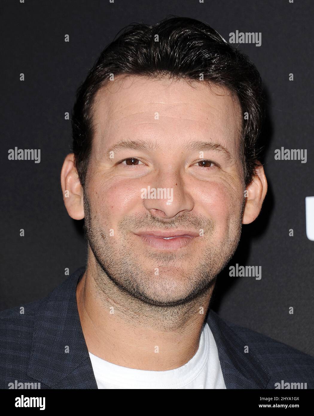 Tony Romo attending the premiere of Undrafted in Los Angeles ...