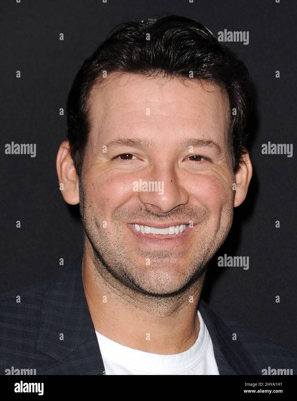 Tony Romo attending the premiere of Undrafted in Los Angeles ...