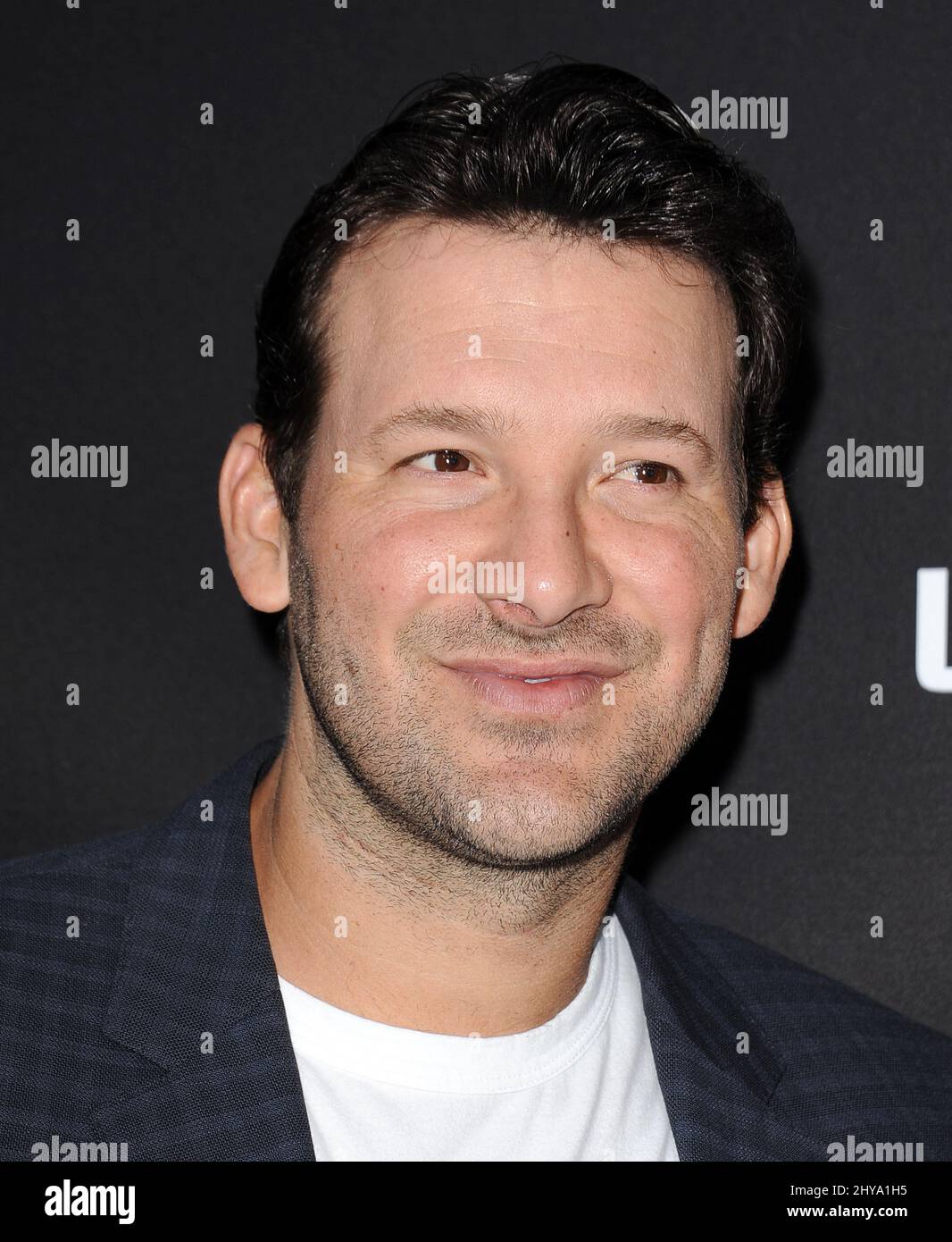 Tony Romo attending the premiere of Undrafted in Los Angeles ...