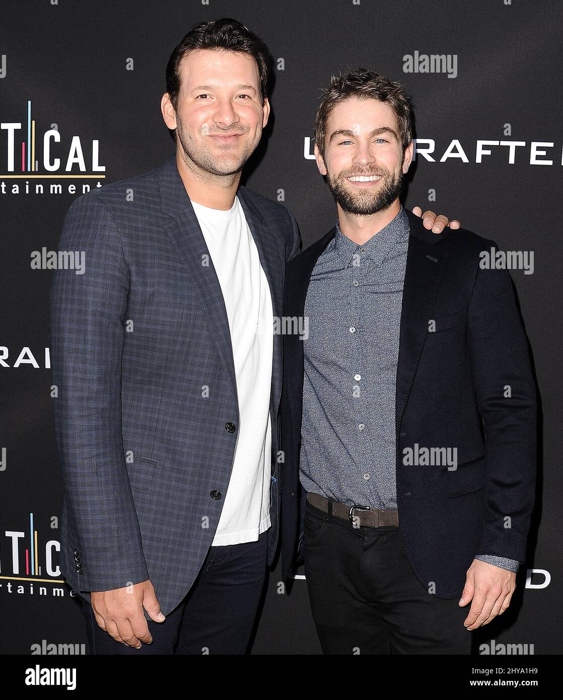 Tony Romo, Chace Crawford attending the premiere of Undrafted in Los ...