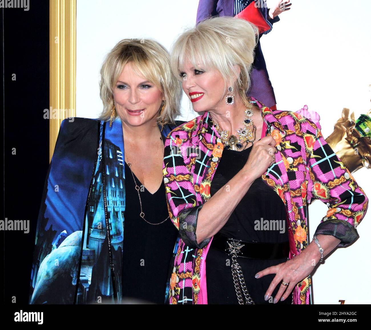 Jennifer Saunders and Joanna Lumley arriving for the premiere of ...