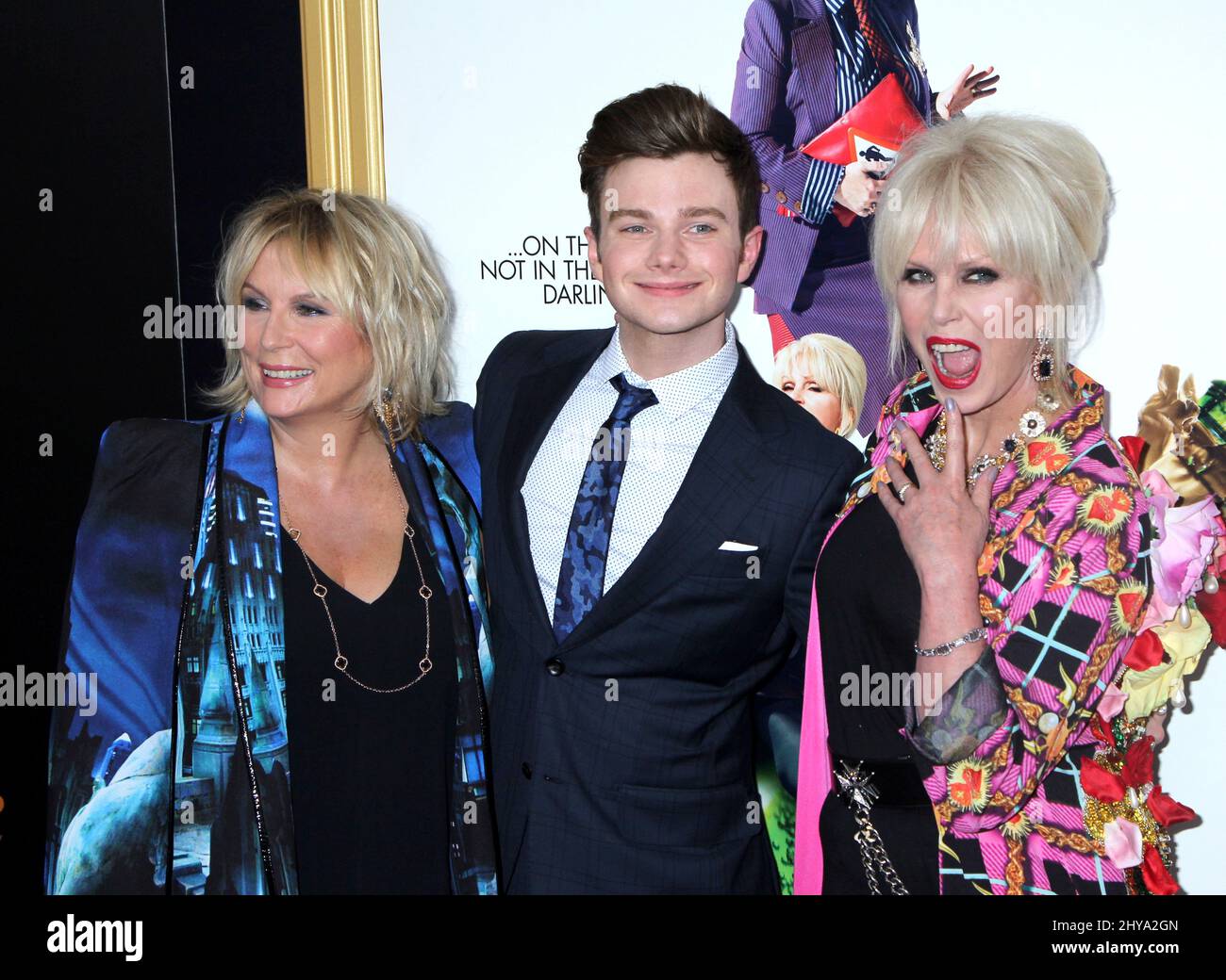 Jennifer Saunders, Chris Colfer and Joanna Lumley arriving for the ...