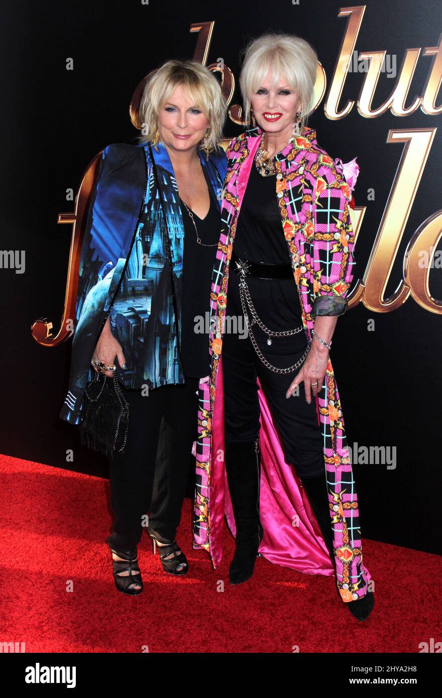 Jennifer Saunders and Joanna Lumley arriving for the premiere of ...