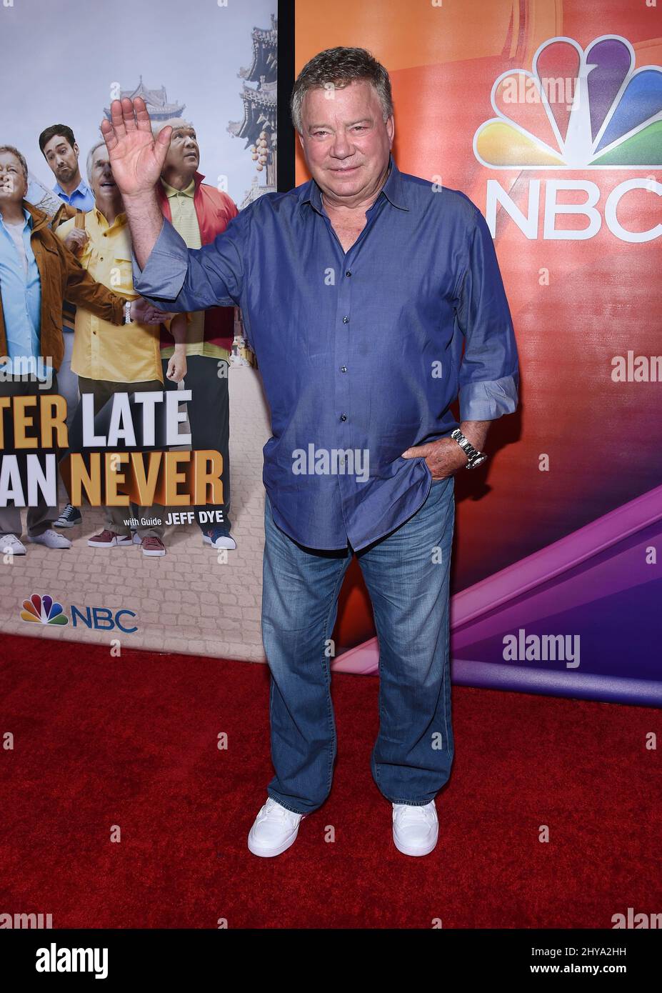 William Shatner arriving for the "Better Late Than Never" Press ...