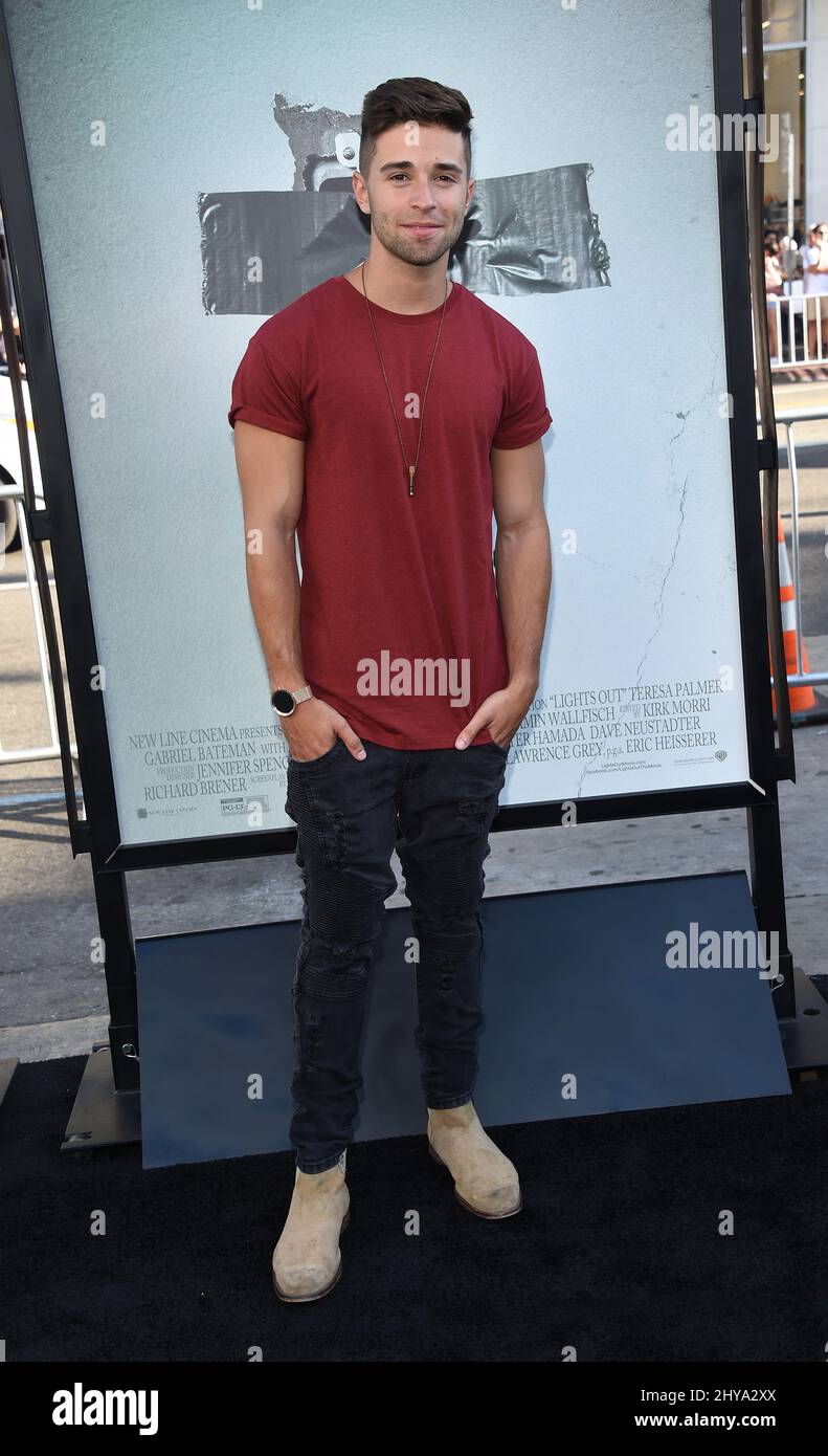 Jake Miller attending the Los Angeles premiere of 'Lights Out' Stock ...