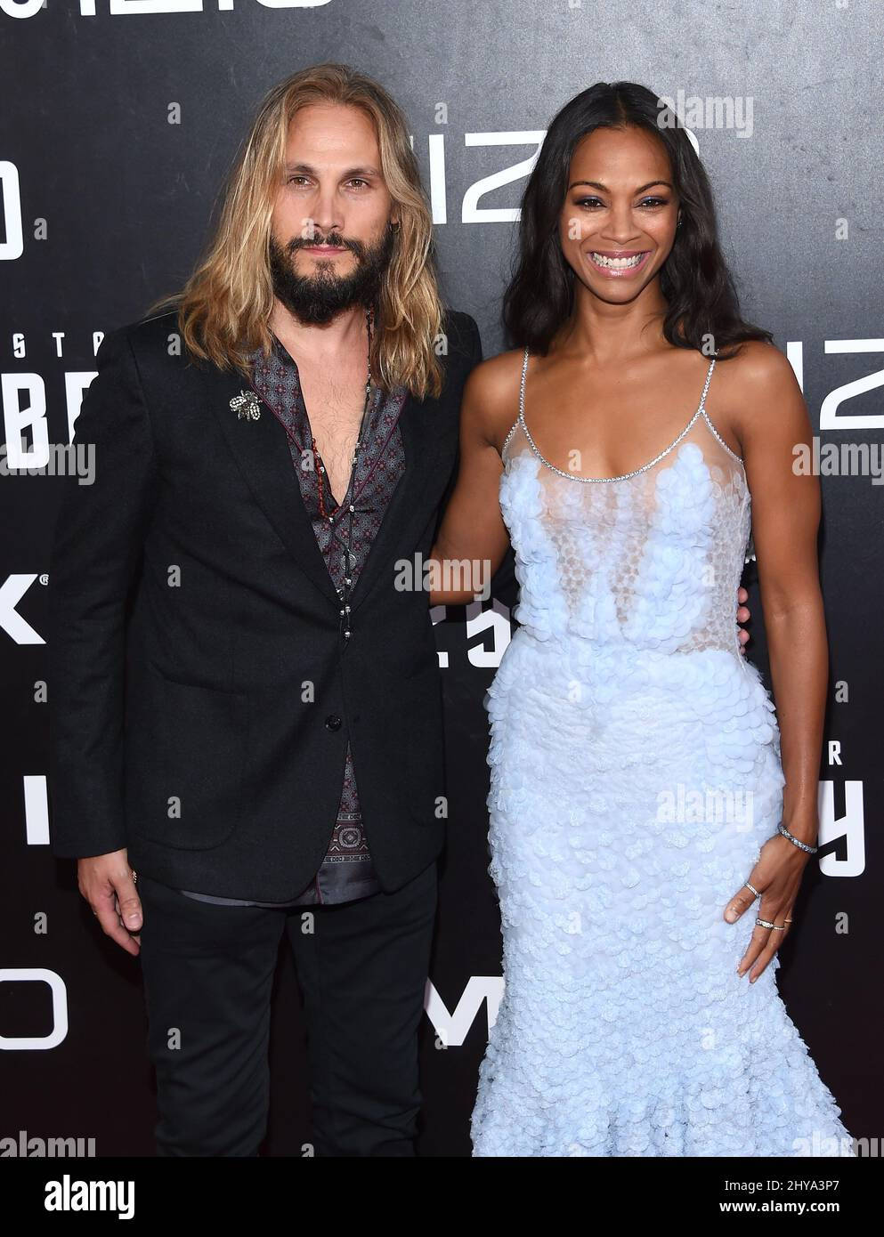 Zoe Saldana & Marco Perego attending the world premiere of "Star Trek ...