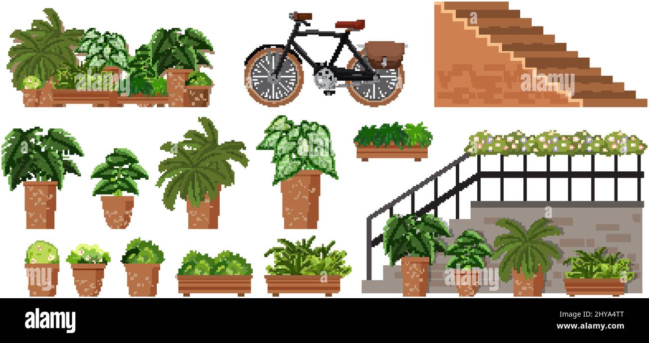 Set of different plant pots illustration Stock Vector Image & Art - Alamy