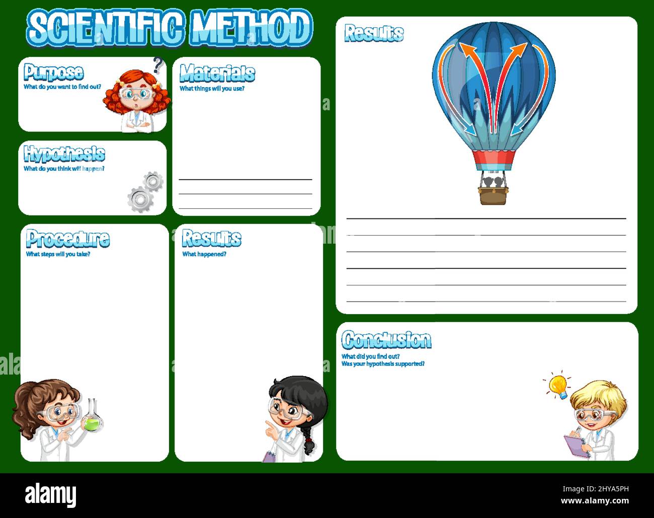 The science method worksheet for children illustration Stock Vector ...