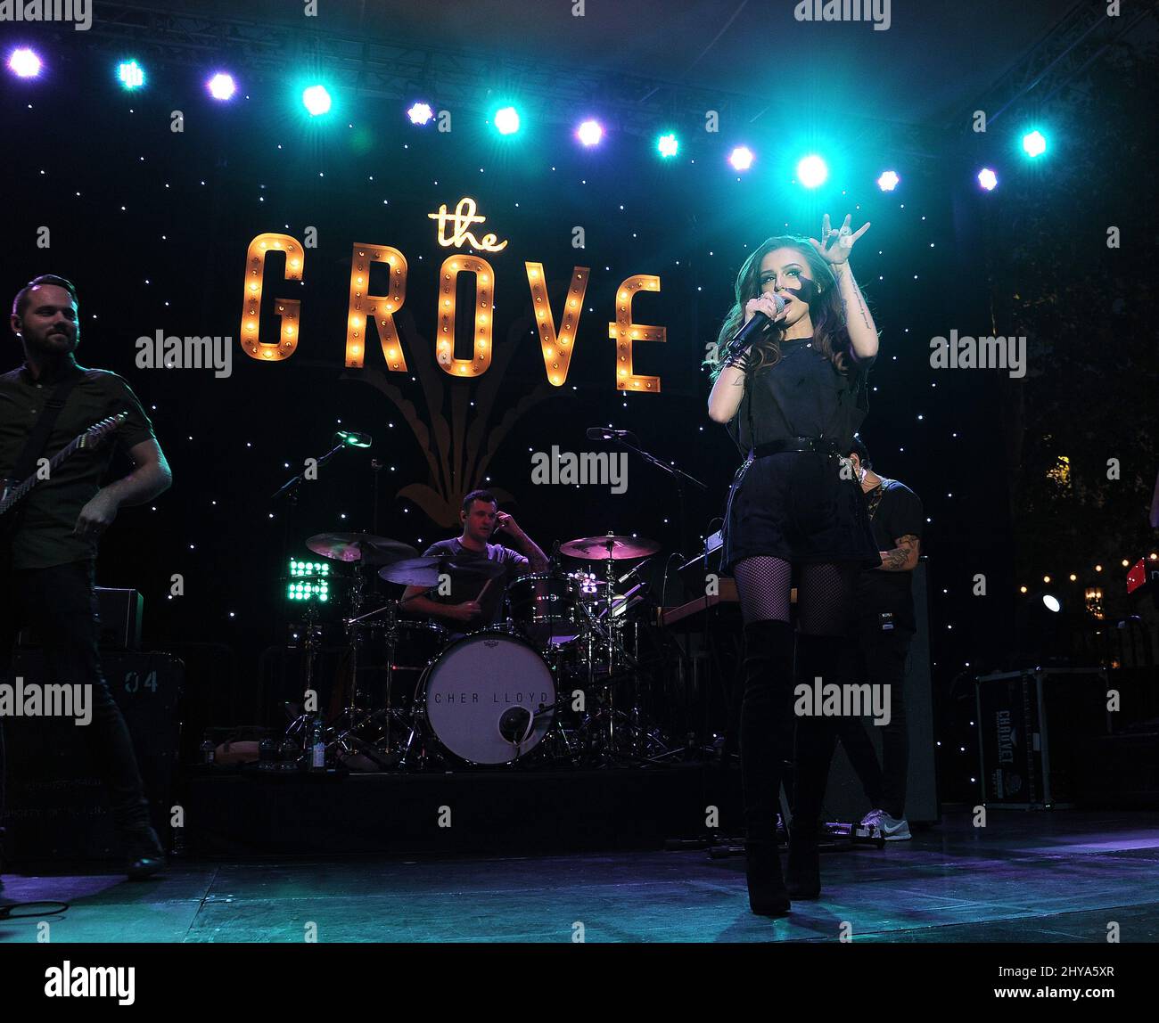 Cher Lloyd performing during the Summer Concert Series at the Grove, in ...