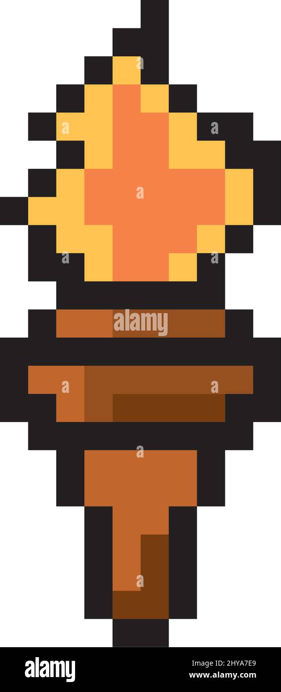 pixelated torch design Stock Vector Image & Art - Alamy