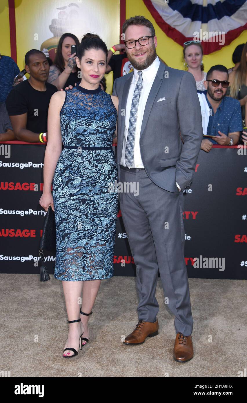 Seth Rogan and Lauren Miller attending the Sausage Party world premiere ...