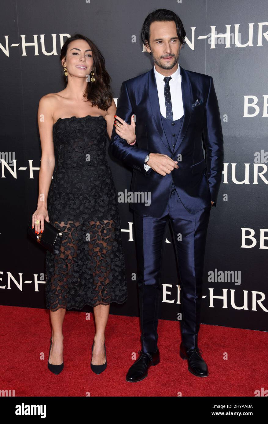 Rodrigo Santoro and Melanie Fronckowiak attends the "Ben-Hur" Los ...