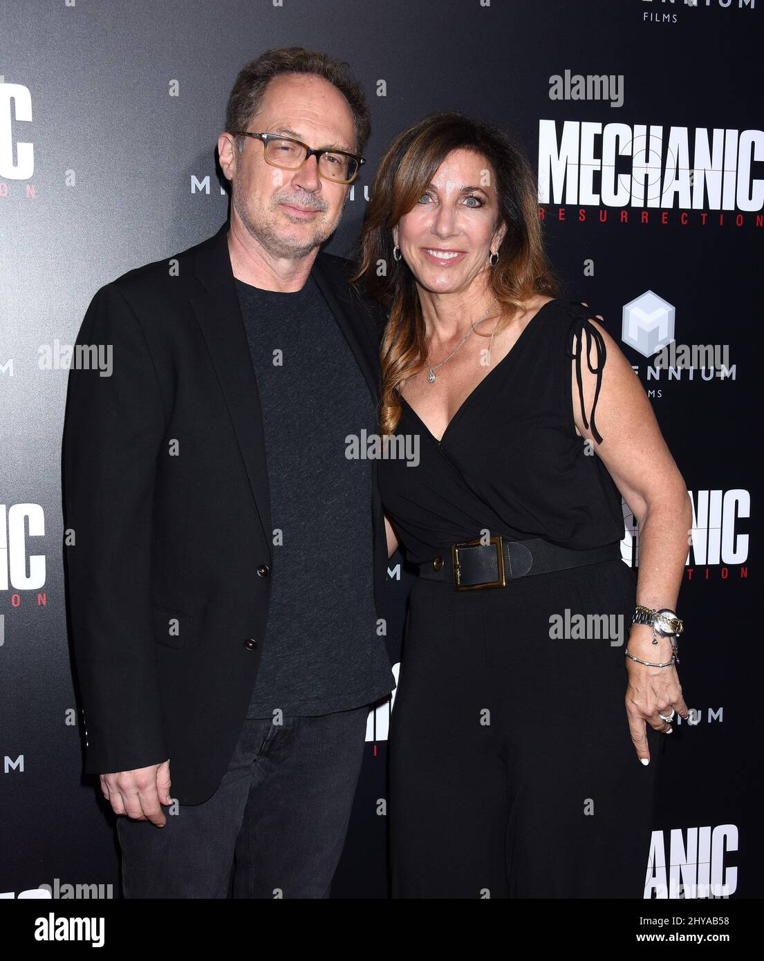 Mark Isham and Donna Isham attending the premiere of Mechanic ...