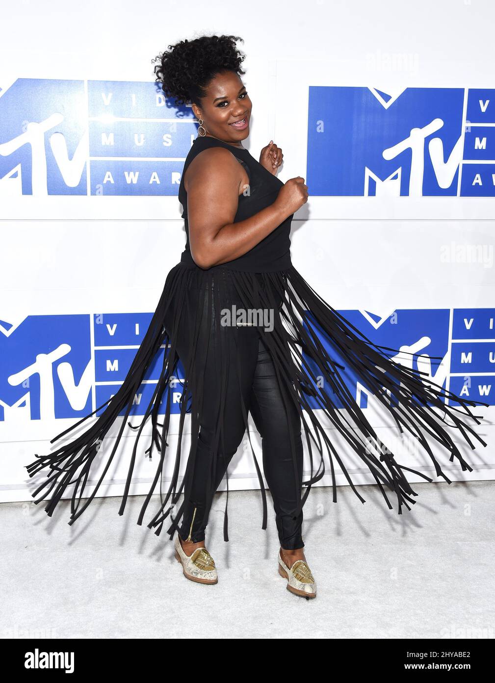 Adrienne C. Moore arriving for The 2016 MTV Video Music Awards, Madison ...
