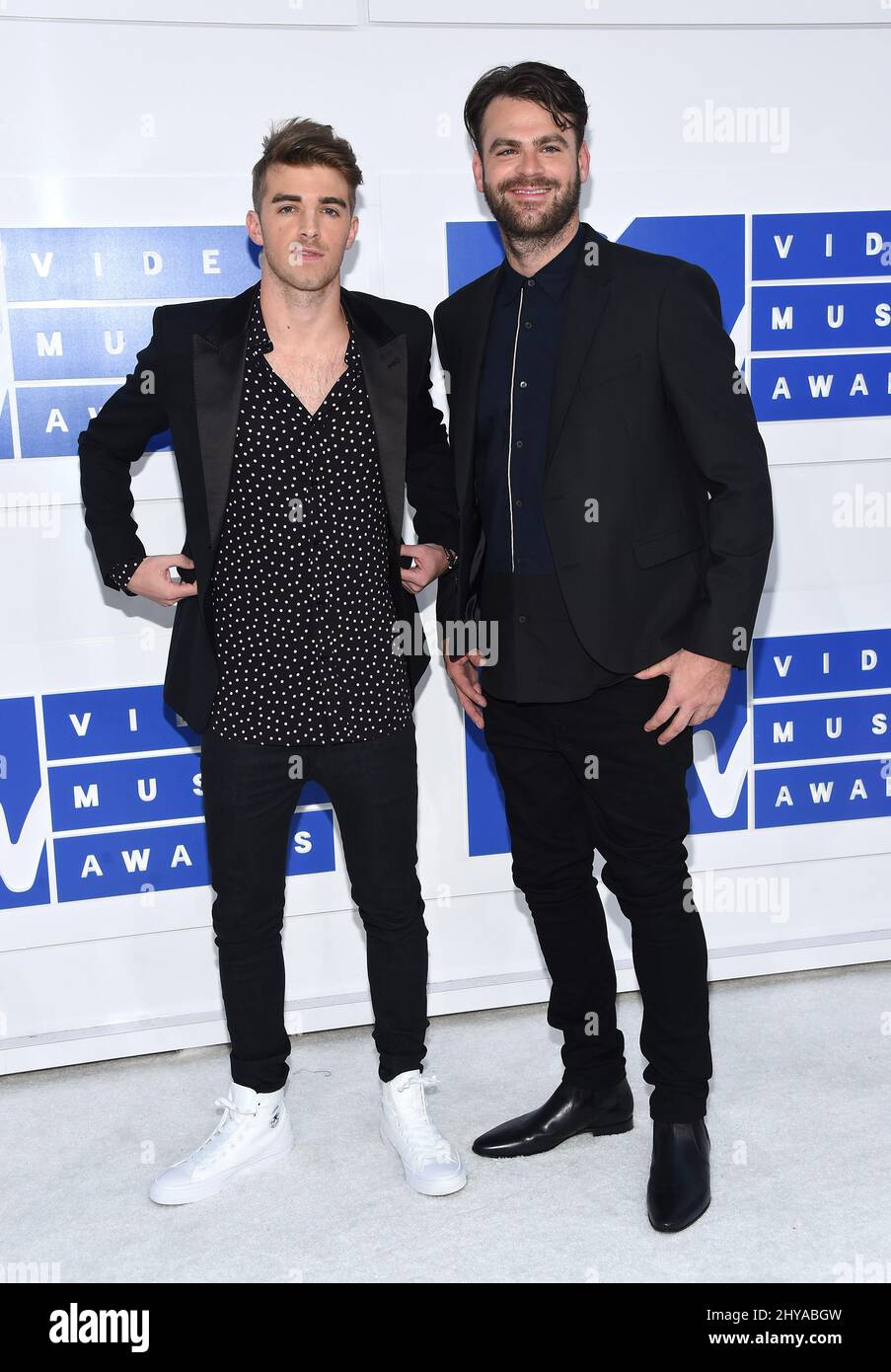 Andrew Taggart, Alex Pall arriving for The 2016 MTV Video Music Awards ...