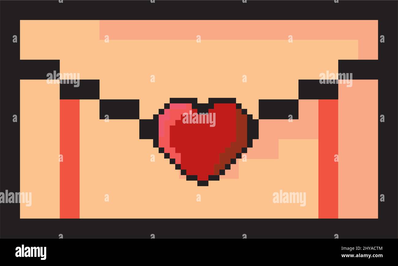 pixelated love letter Stock Vector Image & Art - Alamy