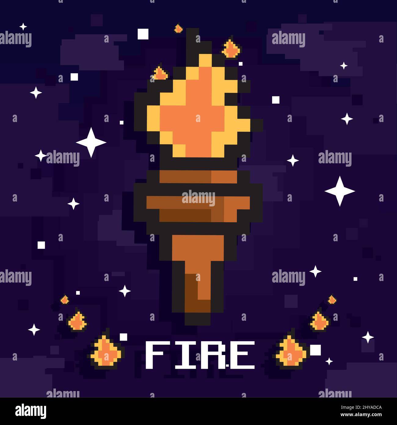 pixelated torch card Stock Vector Image & Art - Alamy