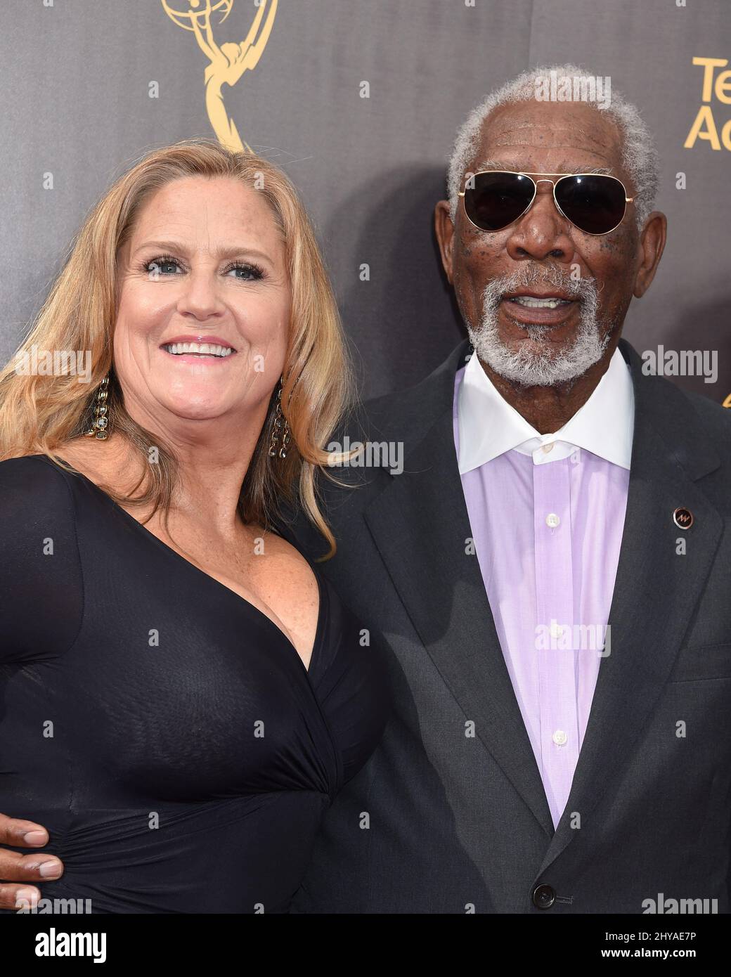 Lori McCreary and Morgan Freeman 2016 Creative Arts Emmy Awards held at ...