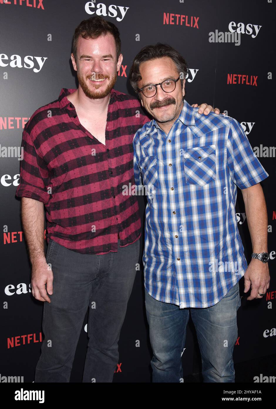 Marc Maron and Joe Swanberg arriving for the "Easy" Cast and Crew ...