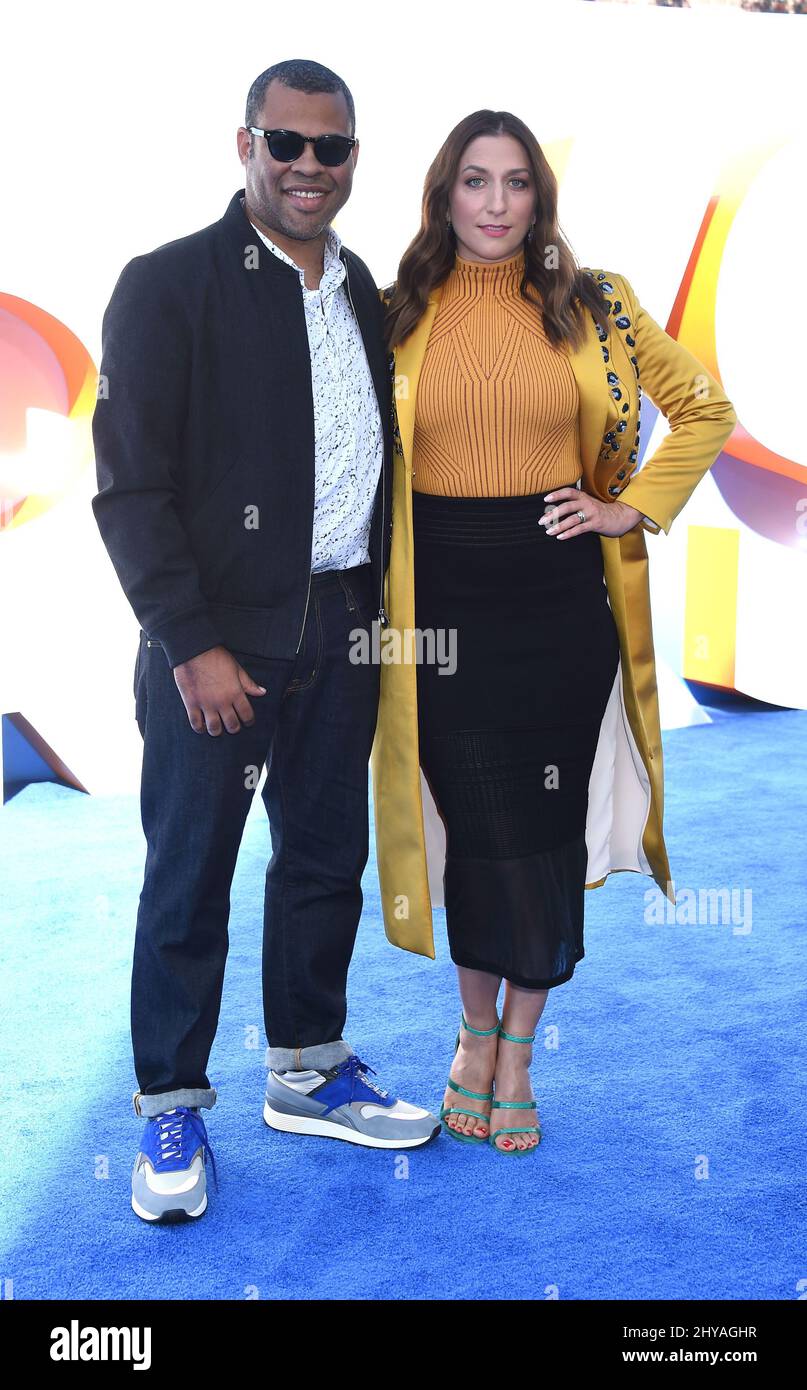 Jordan Peele and Chelsea Peretti attends the "Storks" World Premiere ...