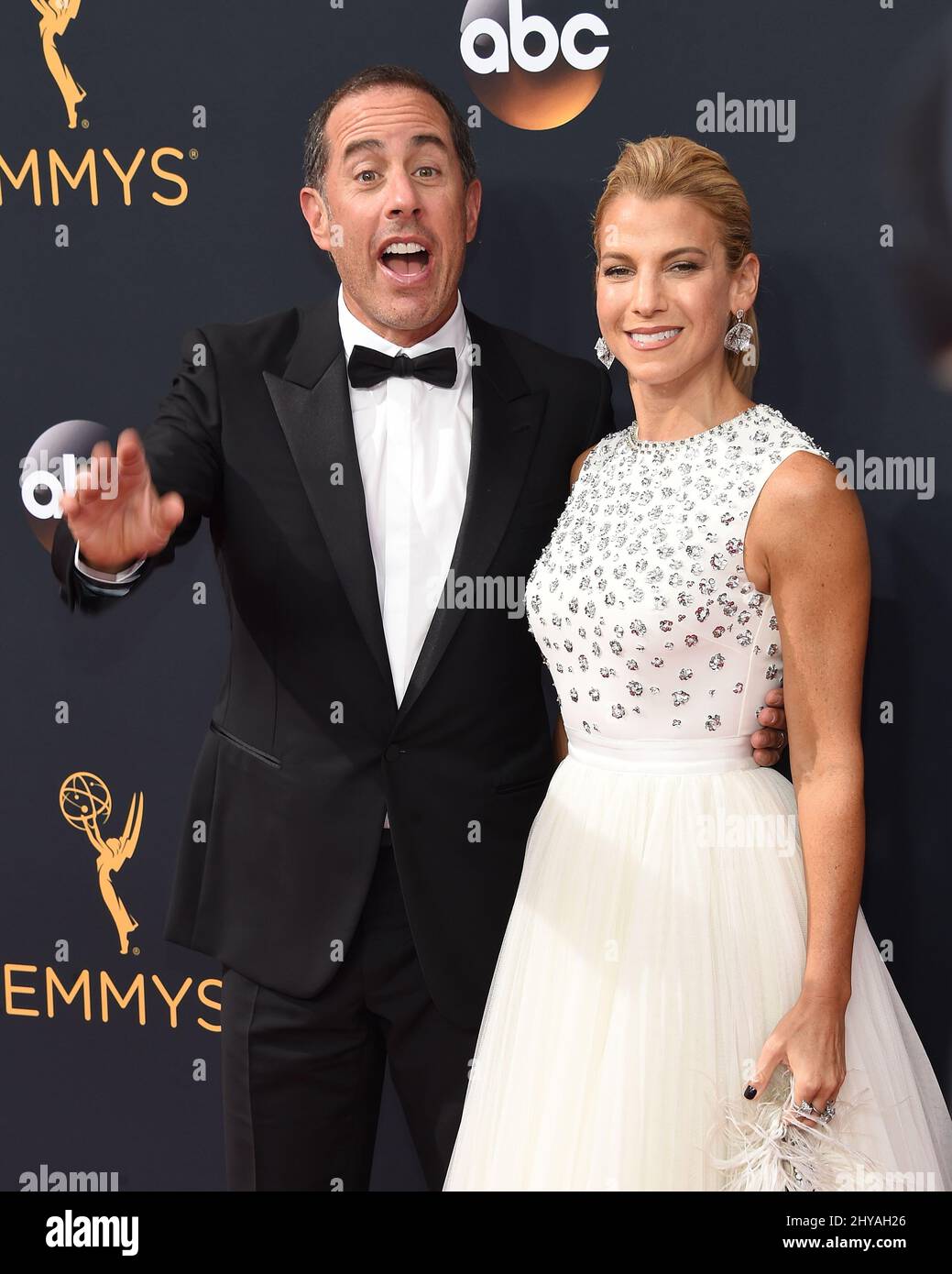 Jerry Seinfeld and Jessica Seinfeld arriving for the 68th Primetime ...