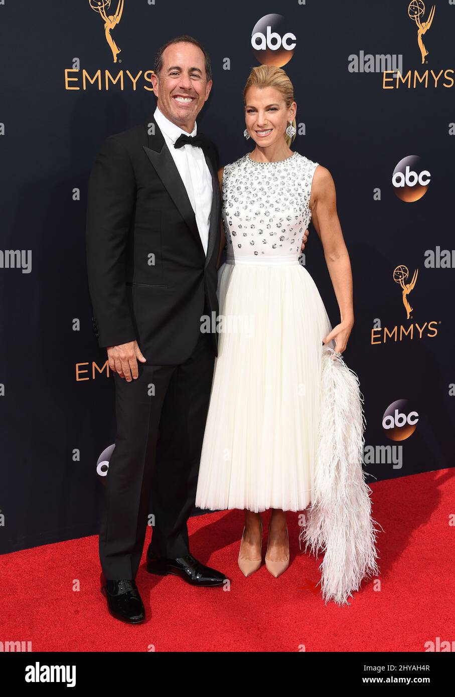 Jerry Seinfeld and Jessica Seinfeld arriving for the 68th Primetime ...