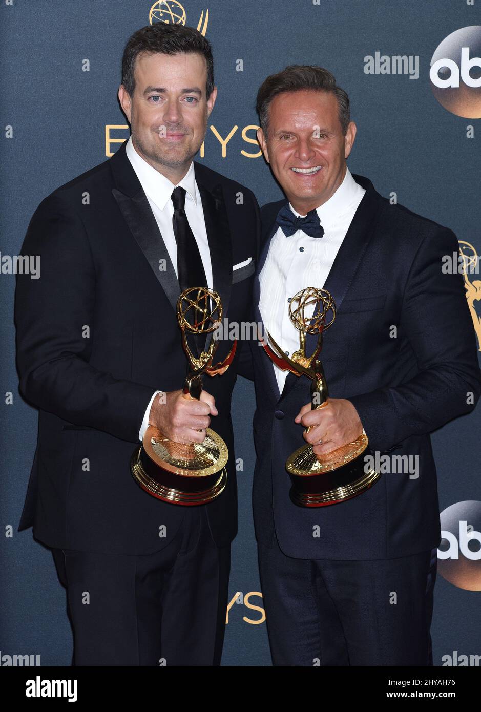 Carson Daly and Mark Burnett in the press room at the 68th Primetime ...