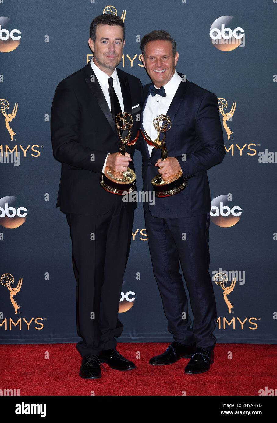 Carson Daly and Mark Burnett in the press room at the 68th Primetime ...
