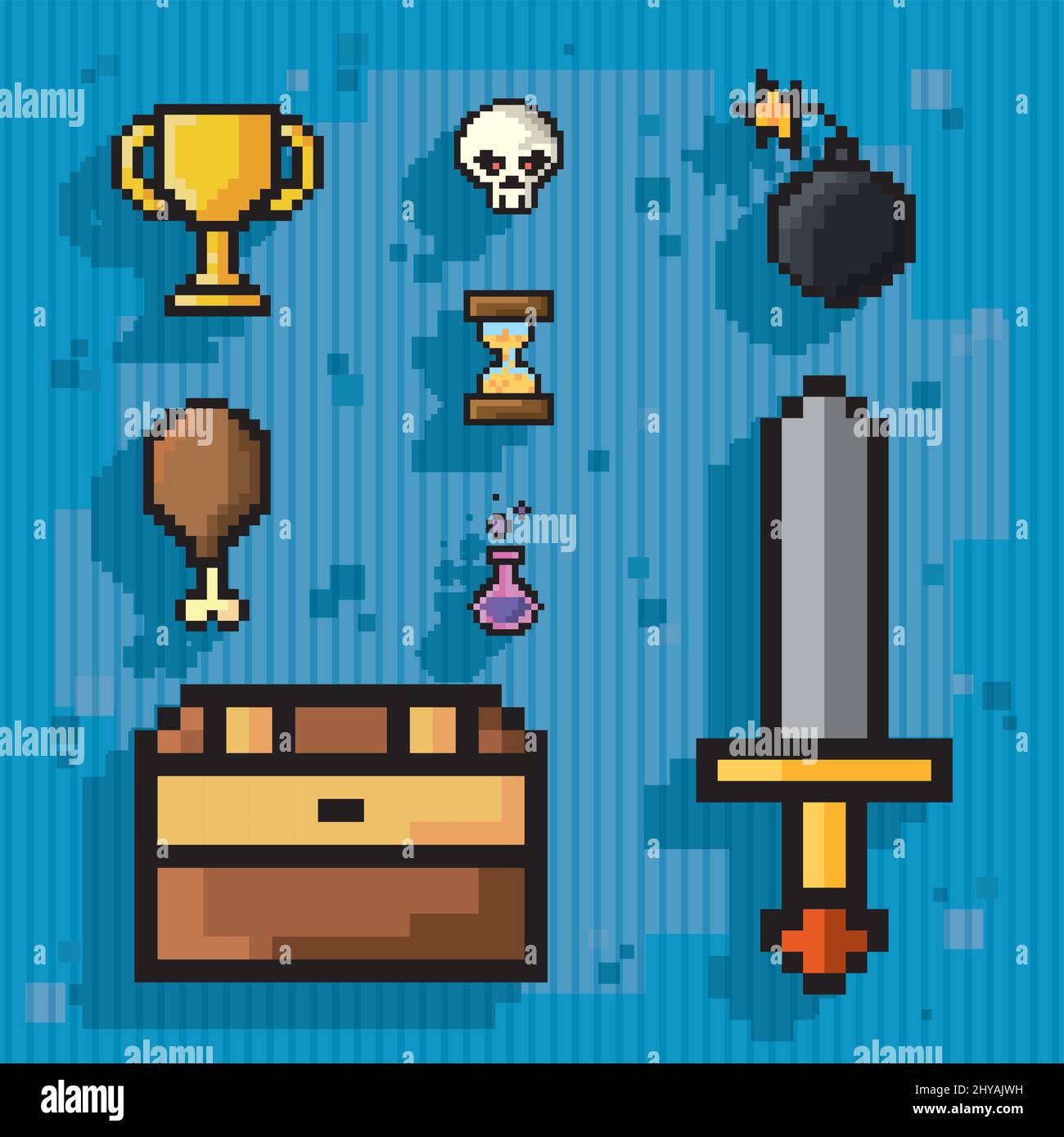 eight pixelated art items Stock Vector Image & Art - Alamy