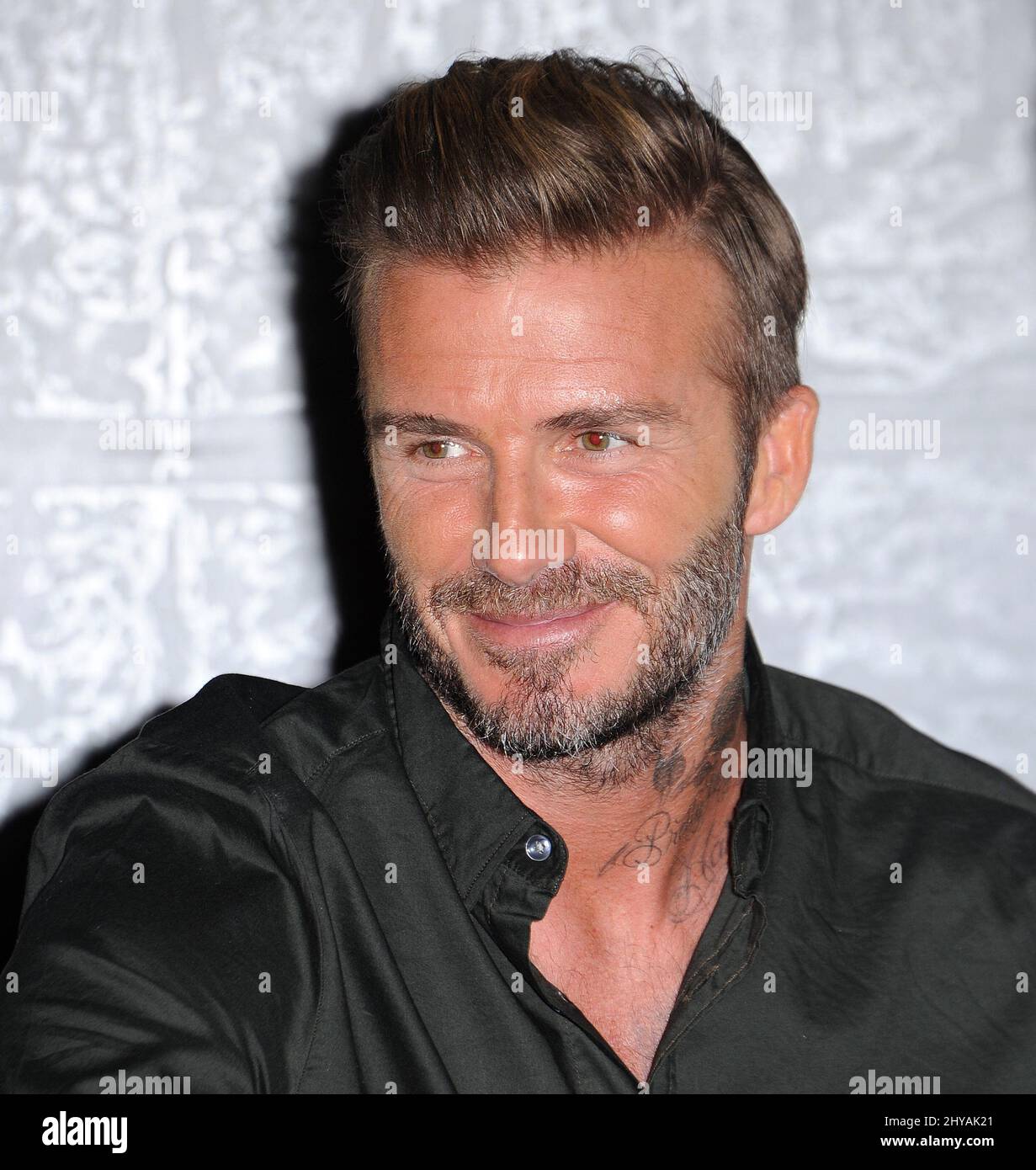 David Beckham attending the launch of the H&M Modern Essentials ...