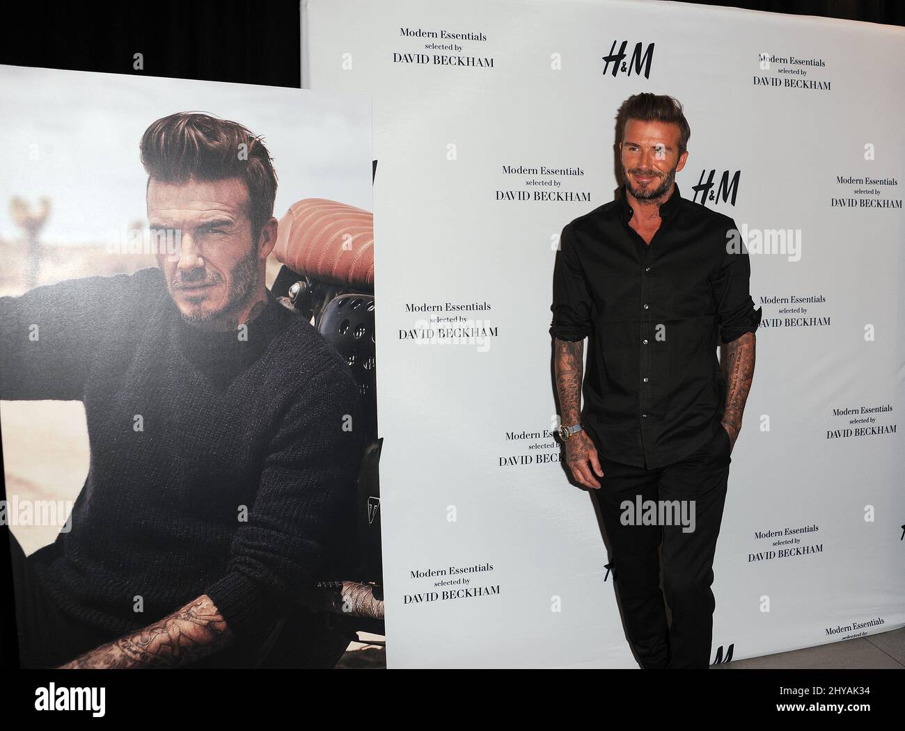 David Beckham attending the launch of the H&M Modern Essentials ...