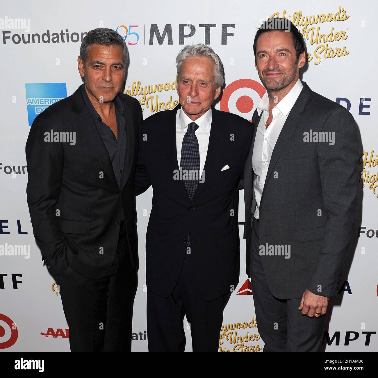 George Clooney, Michael Douglas, Hugh Jackman attending the "Hollywood ...