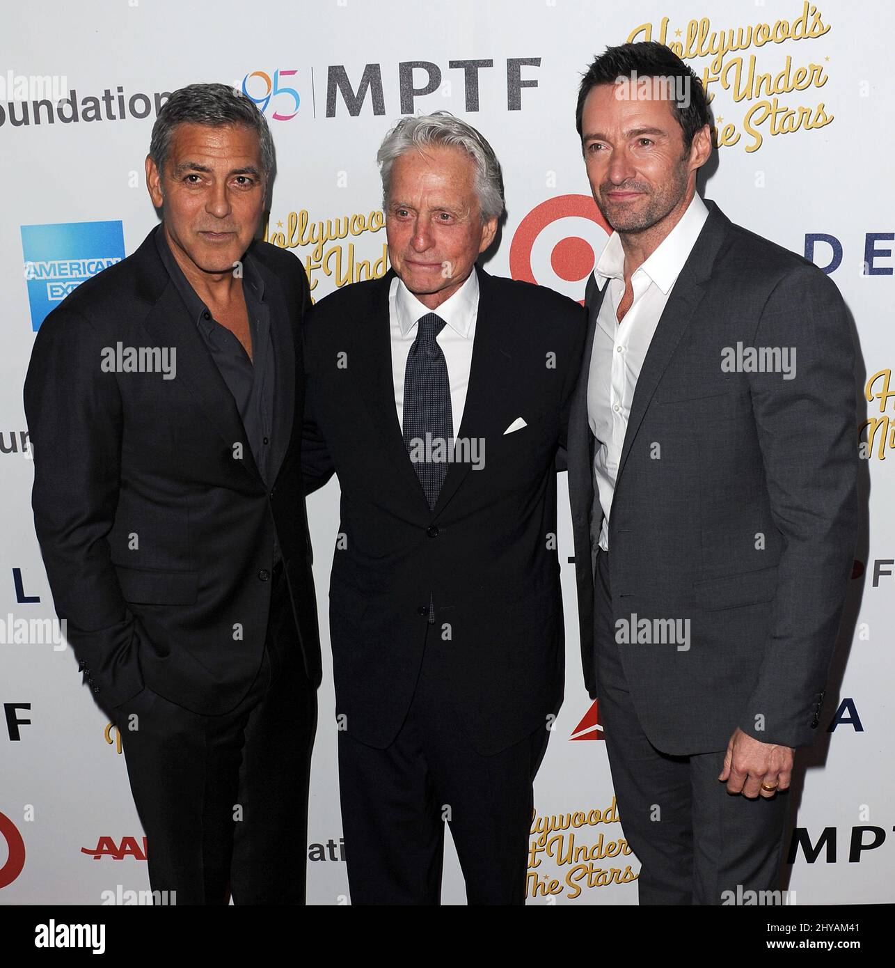 George Clooney, Michael Douglas, Hugh Jackman attending the "Hollywood ...