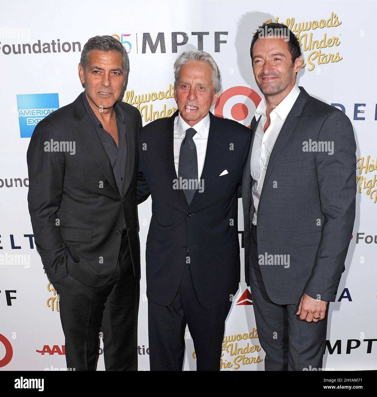 George Clooney, Michael Douglas, Hugh Jackman attending the "Hollywood ...